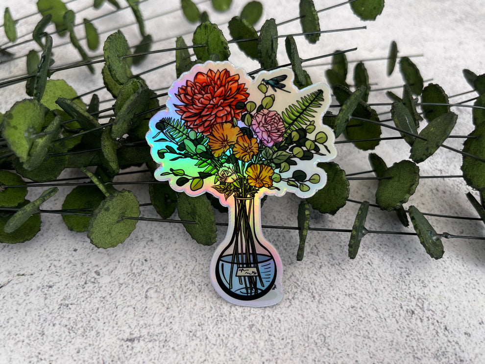 Red Science Bouquet Vinyl Sticker